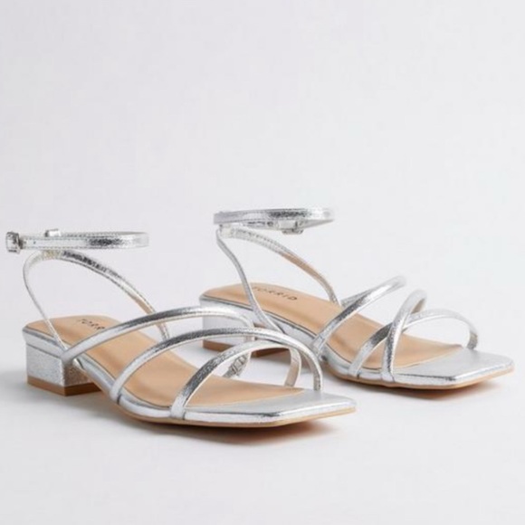 torrid | Shoes | Silver Strappy Micro Heel Size 85 Wide Width Shoe Nwt ...